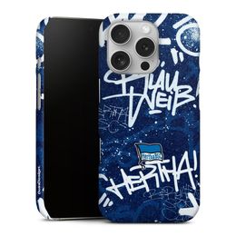 DeinDesign iPhone 16 Pro Handy Premium Case Smartphone Handyh&uuml;lle Schutzh&uuml;lle matt Official Licensed Product Hertha Bsc Graffiti Premium Case