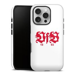 DeinDesign iPhone 16 Pro Handy Panzer Handyh&uuml;lle robuste Outdoor H&uuml;lle Schutzh&uuml;lle gl&auml;nzend Official Licensed Product Lettering Vfb Stuttgart Tough Case
