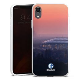 DeinDesign iPhone Xr Handy Silikon H&uuml;lle Case wei&szlig; Handyh&uuml;lle Fc Schalke 04 Official Licensed Product Stadium Silikon Case