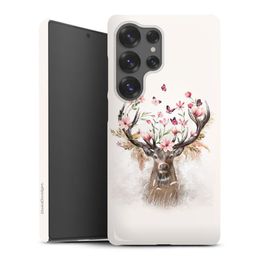 DeinDesign Galaxy S25 Ultra Handy Premium Case Smartphone Handyh&uuml;lle Schutzh&uuml;lle gl&auml;nzend Deer Flowers Animals Premium Case