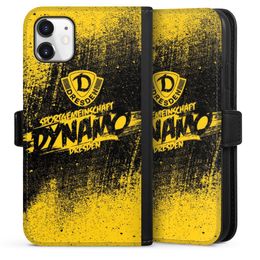 DeinDesign iPhone 11 Handy Klapph&uuml;lle Handyh&uuml;lle aus Kunst Leder schwarz Flip Case Logo Official Licensed Product Sg Dynamo Dresden Sideflip mit Lasche