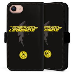 DeinDesign iPhone 16e Handy Klapph&uuml;lle Handyh&uuml;lle aus Kunst Leder schwarz Flip Case Borussia Dortmund Bvb Marco Reus Sideflip mit Lasche