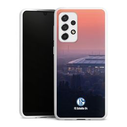 DeinDesign Galaxy A33 5G Handy Silikon H&uuml;lle Case wei&szlig; Handyh&uuml;lle Official Licensed Product Stadium Fc Schalke 04 Silikon Case