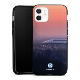 DeinDesign iPhone 12 Handy Silikon H&uuml;lle Case schwarz Handyh&uuml;lle Fc Schalke 04 Official Licensed Product Stadium