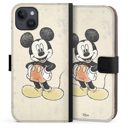 DeinDesign iPhone 14 Plus Handy Klapph&uuml;lle Handyh&uuml;lle aus Kunst Leder schwarz Flip Case Water Colour Official Licensed Product Sideflip mit langer Lasche