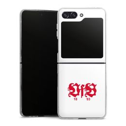 DeinDesign Galaxy Z Flip 5 Handy Hard Case Schutzh&uuml;lle transparent Smartphone Handy H&uuml;lle Vfb Stuttgart Lettering Official Licensed Product Hard Case