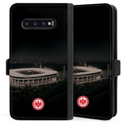 DeinDesign Galaxy S10 Plus Handy Klapph&uuml;lle Handyh&uuml;lle aus Kunst Leder schwarz Flip Case Stadium Official Licensed Product Eintracht Frankfurt Sideflip mit 