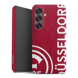 DeinDesign Galaxy S25 Handy Premium Case Smartphone Handyh&uuml;lle Schutzh&uuml;lle gl&auml;nzend Lettering F95 Fortuna D&uuml;sseldorf Premium Case