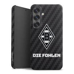 DeinDesign Galaxy S25 Handy Premium Case Smartphone Handyh&uuml;lle Schutzh&uuml;lle gl&auml;nzend Borussia M&ouml;nchengladbach Carbon Gladbach Premium Case