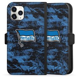 DeinDesign iPhone 11 Pro Handy Klapph&uuml;lle Handyh&uuml;lle aus Kunst Leder schwarz Flip Case Flag Hertha Bsc Logo Sideflip mit Lasche
