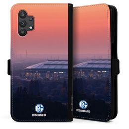 DeinDesign Galaxy A32 5G Handy Klapph&uuml;lle Handyh&uuml;lle aus Kunst Leder schwarz Flip Case Fc Schalke 04 Official Licensed Product Stadium Sideflip mit langer Lasche