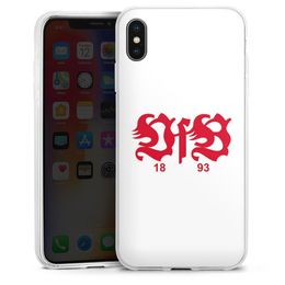 DeinDesign iPhone Xs Max Handy Silikon H&uuml;lle Case transparent Handyh&uuml;lle Official Licensed Product Lettering Vfb Stuttgart Silikon Case
