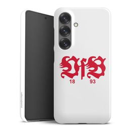 DeinDesign Galaxy S25 Handy Premium Case Smartphone Handyh&uuml;lle Schutzh&uuml;lle gl&auml;nzend Official Licensed Product Lettering Vfb Stuttgart Premium Case