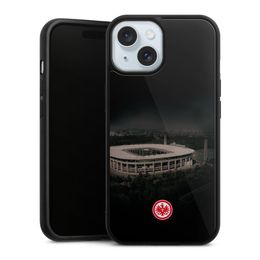 DeinDesign iPhone 15 Handy Gallery Case Handyh&uuml;lle 9H Geh&auml;rtetes Glas R&uuml;ckseite H&uuml;lle Stadium Official Licensed Product Eintracht Frankfurt Gallery Case