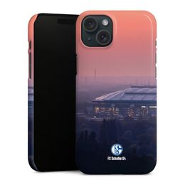 DeinDesign iPhone 15 Plus Handy Premium Case Smartphone Handyh&uuml;lle Schutzh&uuml;lle gl&auml;nzend Fc Schalke 04 Official Licensed Product Stadium Premium Case