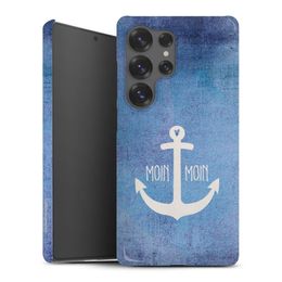 DeinDesign Galaxy S25 Ultra Handy Premium Case Smartphone Handyh&uuml;lle Schutzh&uuml;lle gl&auml;nzend Anchor Maritim Blue Premium Case