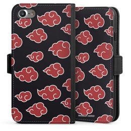 DeinDesign iPhone SE (2020) Handy Klapph&uuml;lle Handyh&uuml;lle aus Kunst Leder schwarz Flip Case Naruto Shippuden Akatsuki Official Licensed Product Sideflip mit Lasche