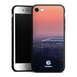 DeinDesign iPhone SE (2022) Handy Premium Silikon H&uuml;lle Handyh&uuml;lle schwarz Case Fc Schalke 04 Official Licensed Product Stadium Silikon Premium Case