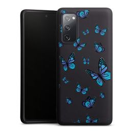 DeinDesign Galaxy S20 FE 5G Handy Premium Silikon H&uuml;lle Handyh&uuml;lle schwarz Case Transparent Muster Butterfly Silikon Premium Case