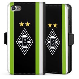 DeinDesign iPhone SE (2022) Handy Klapph&uuml;lle Handyh&uuml;lle aus Kunst Leder schwarz Flip Case Logo Gladbach Borussia M&ouml;nchengladbach Sideflip mit Lasche