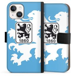 DeinDesign iPhone 14 Handy Klapph&uuml;lle Handyh&uuml;lle aus Kunst Leder schwarz Flip Case Coat Of Arms Tsv 1860 M&uuml;nchen Official Licensed Product Sideflip mit Lasche