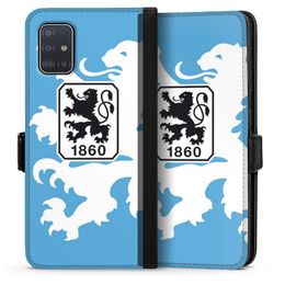 DeinDesign Galaxy A51 Handy Klapph&uuml;lle Handyh&uuml;lle aus Kunst Leder schwarz Flip Case Coat Of Arms Tsv 1860 M&uuml;nchen Official Licensed Product Sideflip mit Lasche