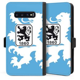 DeinDesign Galaxy S10 Plus Handy Klapph&uuml;lle Handyh&uuml;lle aus Kunst Leder schwarz Flip Case Coat Of Arms Tsv 1860 M&uuml;nchen Official Licensed Product Sideflip mit 