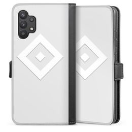 DeinDesign Galaxy A32 4G Handy Klapph&uuml;lle Handyh&uuml;lle aus Kunst Leder schwarz Flip Case Hsv Hamburger Sv Coat Of Arms Sideflip mit Lasche