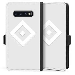 DeinDesign Galaxy S10 Plus Handy Klapph&uuml;lle Handyh&uuml;lle aus Kunst Leder schwarz Flip Case Hsv Hamburger Sv Coat Of Arms Sideflip mit Lasche
