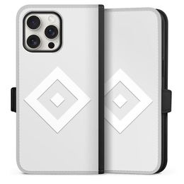 DeinDesign iPhone 15 Pro Max Handy Klapph&uuml;lle Handyh&uuml;lle aus Kunst Leder schwarz Flip Case Hsv Hamburger Sv Coat Of Arms Sideflip mit Lasche