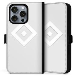 DeinDesign iPhone 16 Pro Max Handy Klapph&uuml;lle Handyh&uuml;lle aus Kunst Leder schwarz Flip Case Hsv Hamburger Sv Coat Of Arms Sideflip mit Lasche