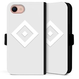 DeinDesign iPhone 16e Handy Klapph&uuml;lle Handyh&uuml;lle aus Kunst Leder schwarz Flip Case Hsv Hamburger Sv Coat Of Arms Sideflip mit Lasche