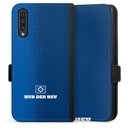 DeinDesign Galaxy A50 Handy Klapph&uuml;lle Handyh&uuml;lle aus Kunst Leder schwarz Flip Case Hsv Logo Official Licensed Product Sideflip mit Lasche