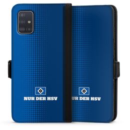 DeinDesign Galaxy A51 Handy Klapph&uuml;lle Handyh&uuml;lle aus Kunst Leder schwarz Flip Case Hsv Logo Official Licensed Product Sideflip mit Lasche