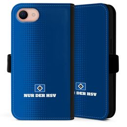 DeinDesign iPhone 16e Handy Klapph&uuml;lle Handyh&uuml;lle aus Kunst Leder schwarz Flip Case Hsv Logo Official Licensed Product Sideflip mit Lasche