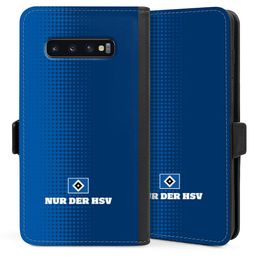 DeinDesign Galaxy S10 Plus Handy Klapph&uuml;lle Handyh&uuml;lle aus Kunst Leder schwarz Flip Case Hsv Logo Official Licensed Product Sideflip mit Lasche