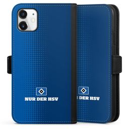 DeinDesign iPhone 11 Handy Klapph&uuml;lle Handyh&uuml;lle aus Kunst Leder schwarz Flip Case Hsv Logo Official Licensed Product Sideflip mit Lasche