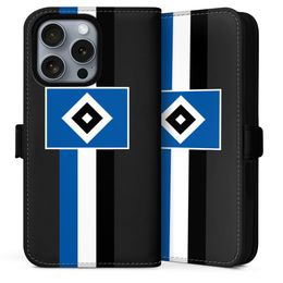 DeinDesign iPhone 16 Pro Max Handy Klapph&uuml;lle Handyh&uuml;lle aus Kunst Leder schwarz Flip Case Hamburger Sv Transparent Hsv Sideflip mit Lasche