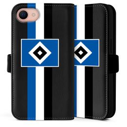 DeinDesign iPhone 16e Handy Klapph&uuml;lle Handyh&uuml;lle aus Kunst Leder schwarz Flip Case Hamburger Sv Transparent Hsv Sideflip mit Lasche