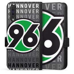 DeinDesign Galaxy A50 Handy Klapph&uuml;lle Handyh&uuml;lle aus Kunst Leder schwarz Flip Case H96 Hannover 96 Official Licensed Product Sideflip mit Lasche