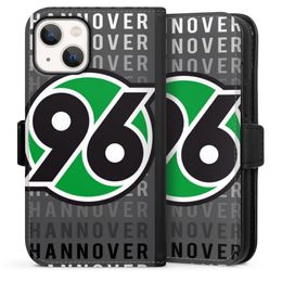 DeinDesign Galaxy A51 Handy Klapph&uuml;lle Handyh&uuml;lle aus Kunst Leder schwarz Flip Case H96 Hannover 96 Official Licensed Product Sideflip mit Lasche