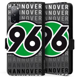 DeinDesign Galaxy S20 Handy Klapph&uuml;lle Handyh&uuml;lle aus Kunst Leder schwarz Flip Case Official Licensed Product H96 Hannover 96 Sideflip mit Lasche