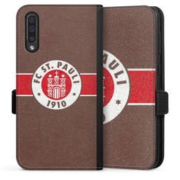 DeinDesign Galaxy A50 Handy Klapph&uuml;lle Handyh&uuml;lle aus Kunst Leder schwarz Flip Case Fc St. Pauli Logo Official Licensed Product Sideflip mit Lasche