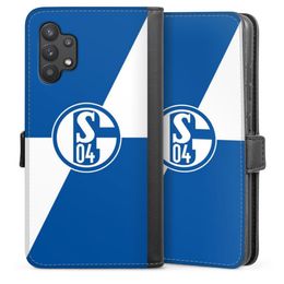 DeinDesign Galaxy A32 4G Handy Klapph&uuml;lle Handyh&uuml;lle aus Kunst Leder schwarz Flip Case Official Licensed Product Fc Schalke 04 Bundesliga Sideflip mit Lasche
