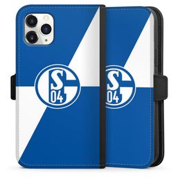 DeinDesign iPhone 11 Pro Handy Klapph&uuml;lle Handyh&uuml;lle aus Kunst Leder schwarz Flip Case Official Licensed Product Fc Schalke 04 Bundesliga Sideflip mit Lasche