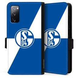 DeinDesign Galaxy S20 Handy Klapph&uuml;lle Handyh&uuml;lle aus Kunst Leder schwarz Flip Case Official Licensed Product Fc Schalke 04 Bundesliga Sideflip mit Lasche