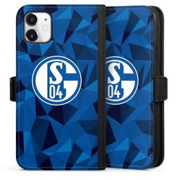 DeinDesign iPhone 11 Handy Klapph&uuml;lle Handyh&uuml;lle aus Kunst Leder schwarz Flip Case Camouflage Fc Schalke 04 Muster Sideflip mit Lasche