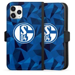 DeinDesign iPhone 11 Pro Handy Klapph&uuml;lle Handyh&uuml;lle aus Kunst Leder schwarz Flip Case Camouflage Fc Schalke 04 Muster Sideflip mit Lasche