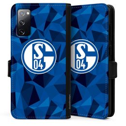 DeinDesign Galaxy S20 Handy Klapph&uuml;lle Handyh&uuml;lle aus Kunst Leder schwarz Flip Case Camouflage Fc Schalke 04 Muster Sideflip mit Lasche