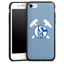 DeinDesign iPhone SE (2022) Handy Slim Case extra d&uuml;nn Silikon Handyh&uuml;lle schwarz H&uuml;lle Fc Schalke 04 Bundesliga Stripes Silikon Slim Case